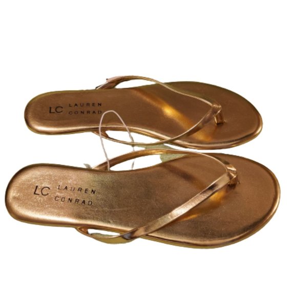 LC Lauren Conrad | Shoes | Lc Lauren Conrad Honey Womens Flip Flop Gold ...
